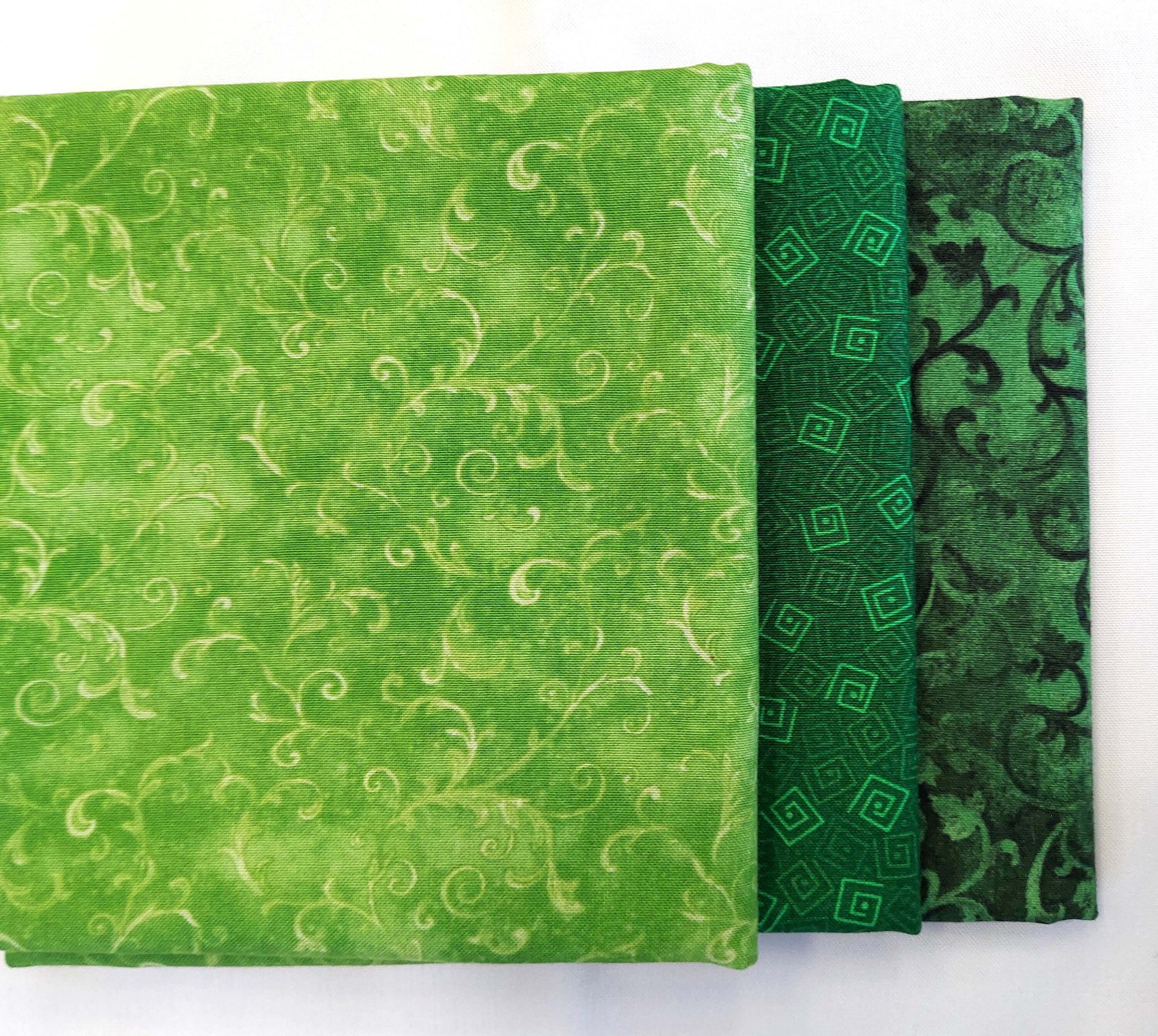 Half Yard Fabric Bundle. Set of three Green Fabrics one half | Etsy
