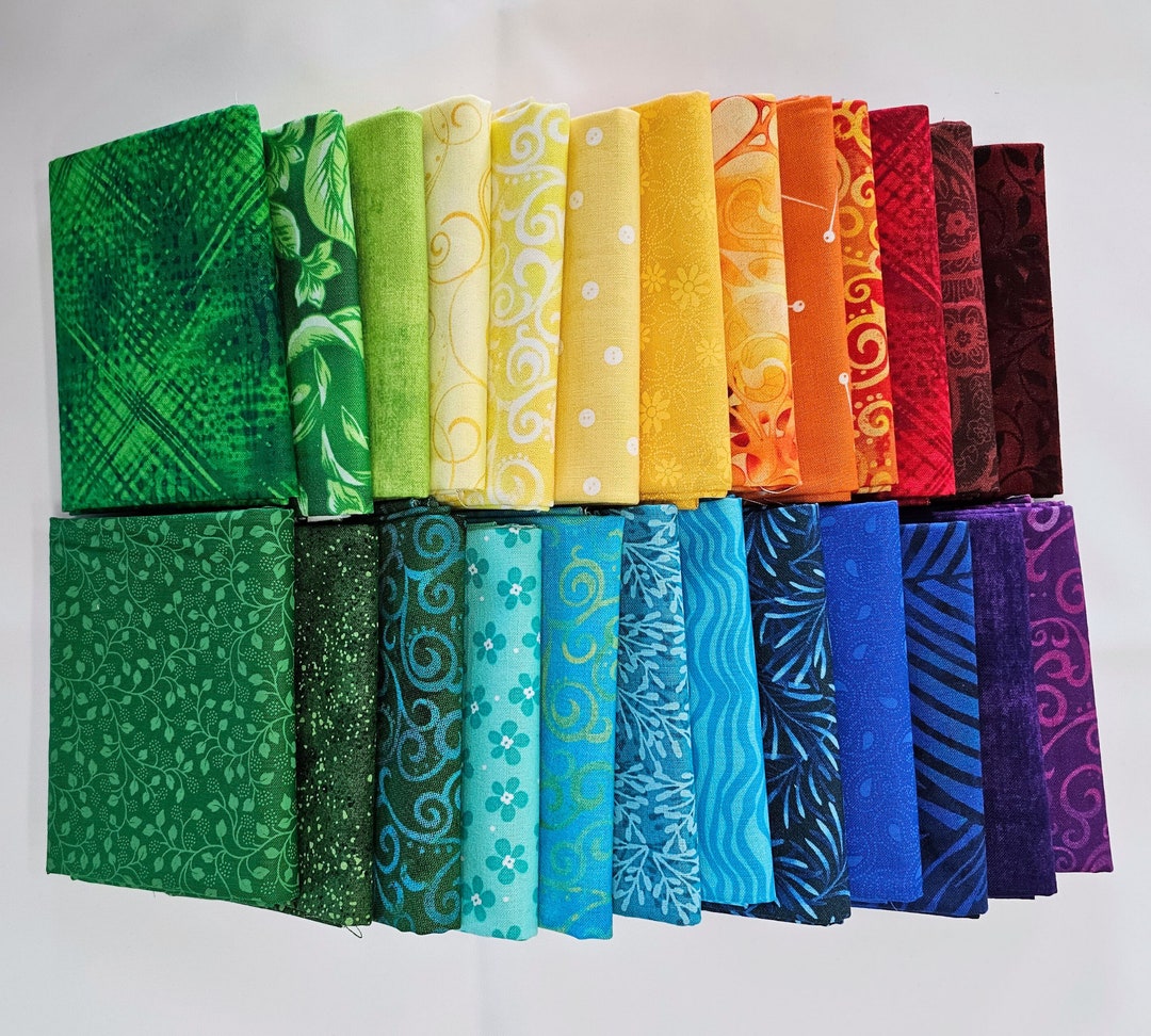 Fat Quarter Fabric. Set of Twenty Five Colorful Fat Quarters, 100% ...