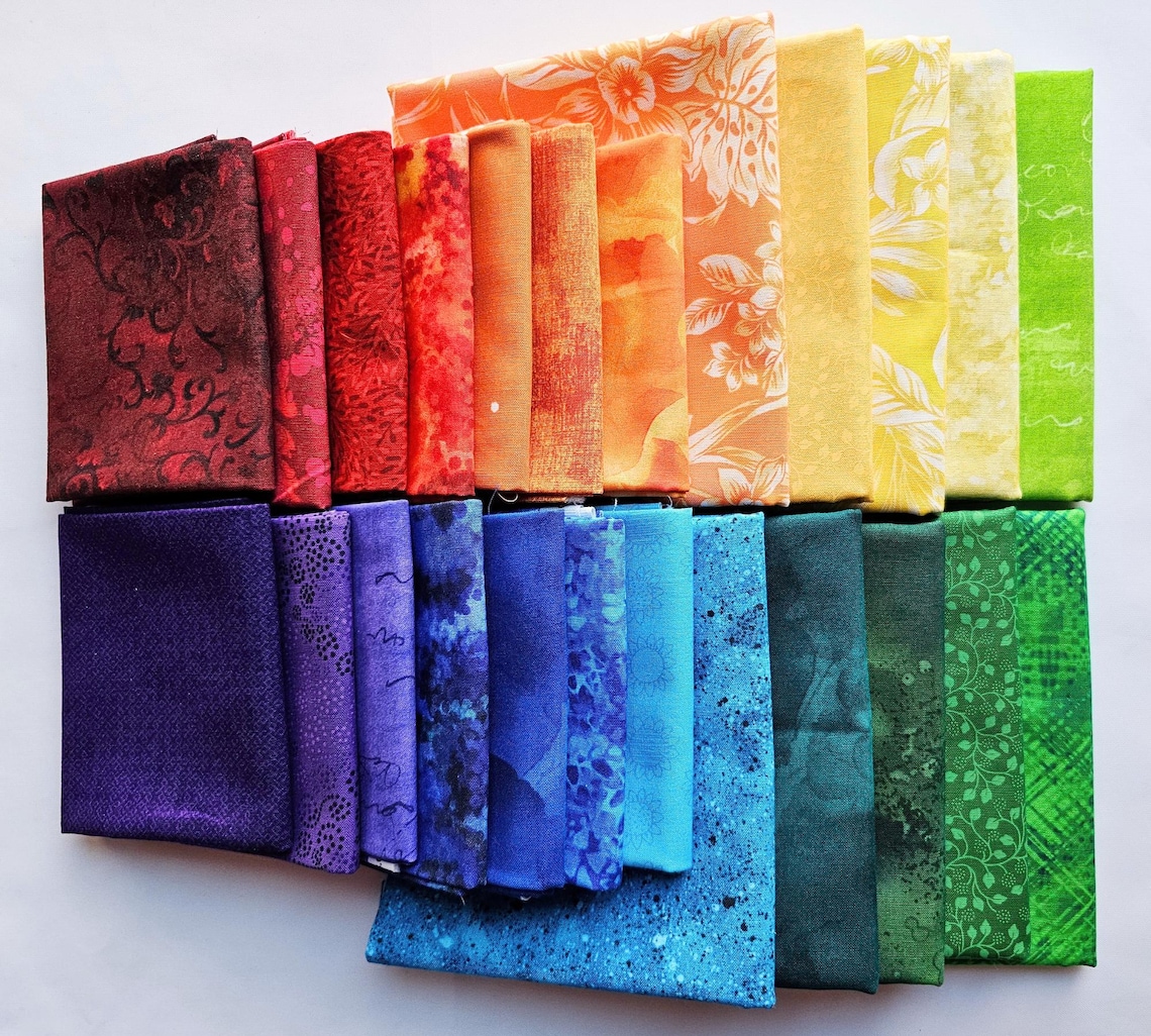 Temperature Fabric. Set of Rainbow Color Fabrics, Ten Half Yards and ...