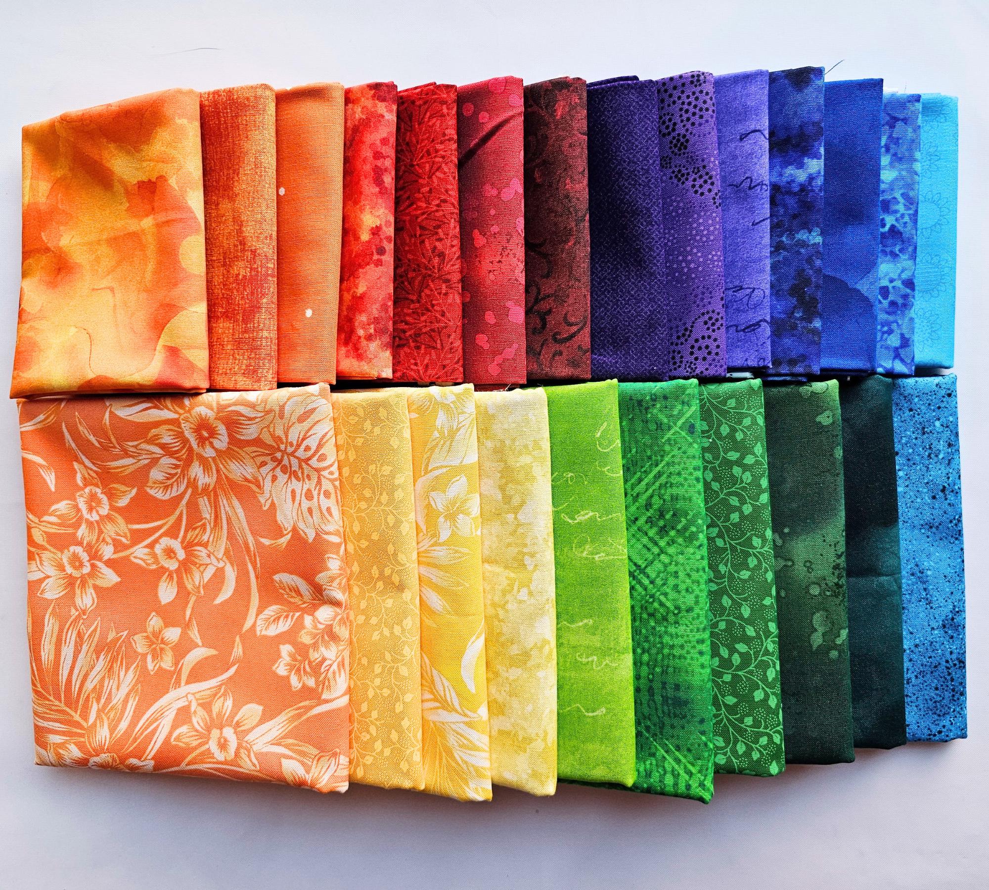 Temperature Fabric. Set of Rainbow Color Fabrics, Ten Half Yards and ...