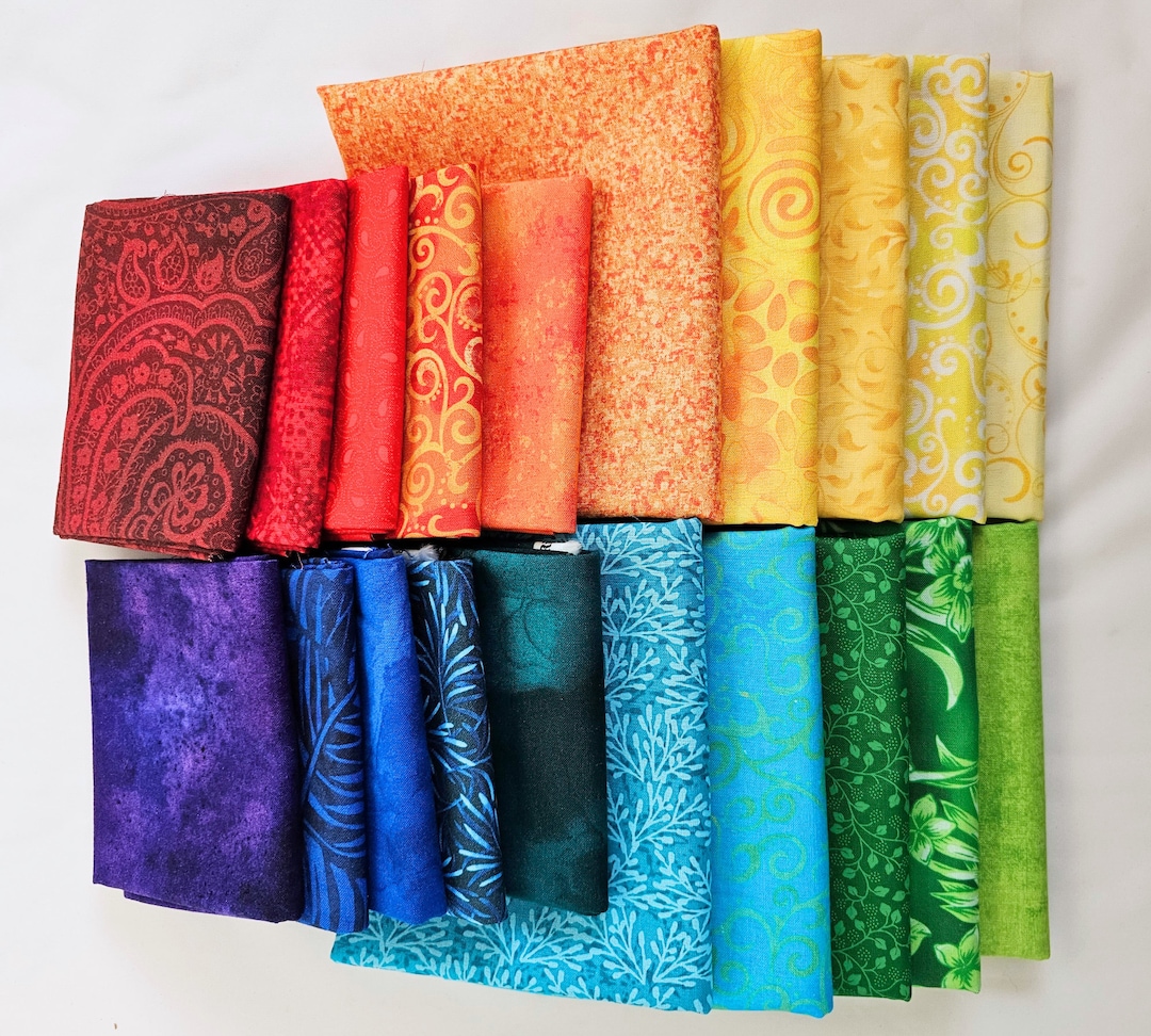 Temperature Fabric. Set of Rainbow Color Fabrics, Ten Half Yards and ...