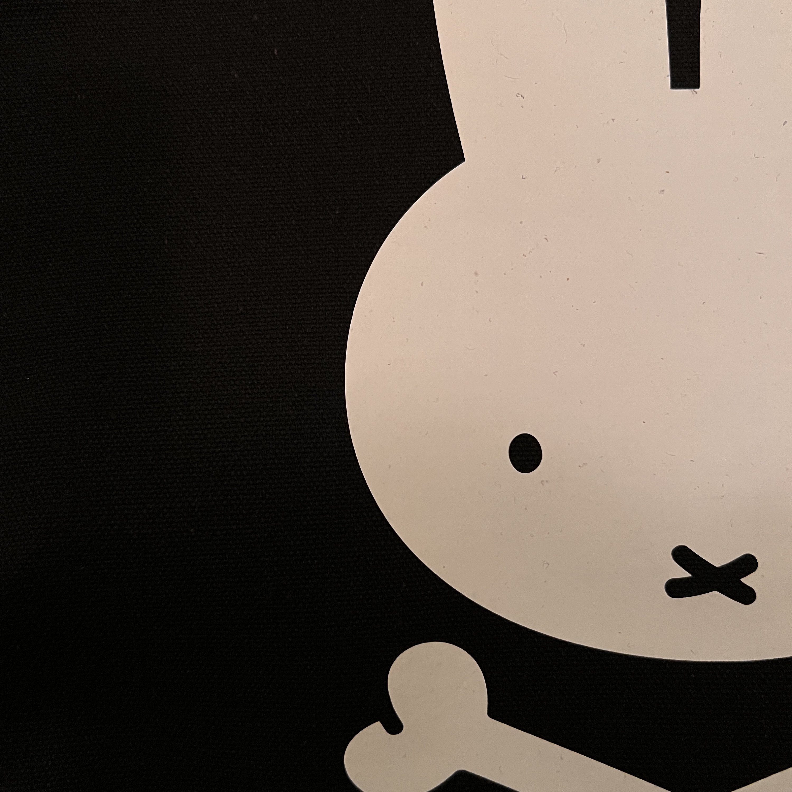 Miffy Tote Bag Skull and Cross Bones Black Miffy Tote Cute Kawaii Bunny ...