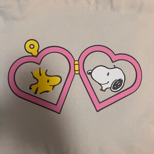 Snoopy and Woodstock Heart Locket Valentines Day Tote Bag - Etsy Canada