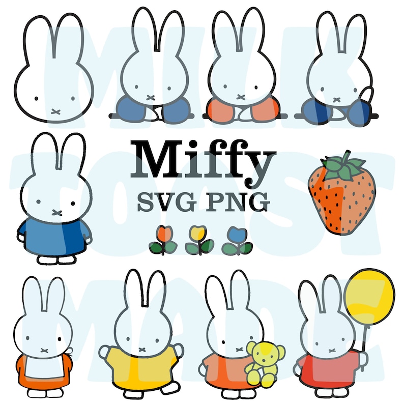 Miffy SVG PNG for Cricut Cameo Silhouette Vinyl Stickers Decals Instant ...