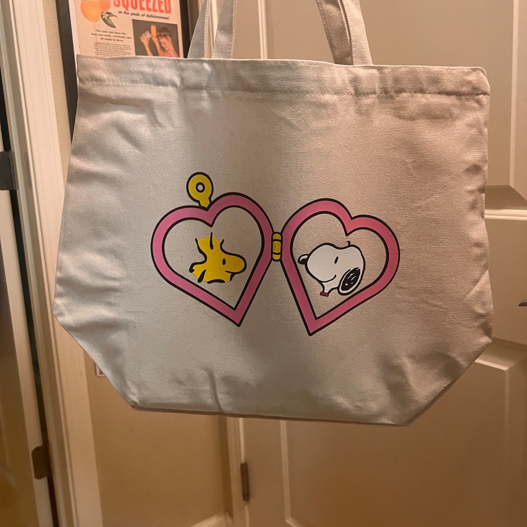 Snoopy and Woodstock Heart Locket Valentines Day Tote Bag - Etsy Canada