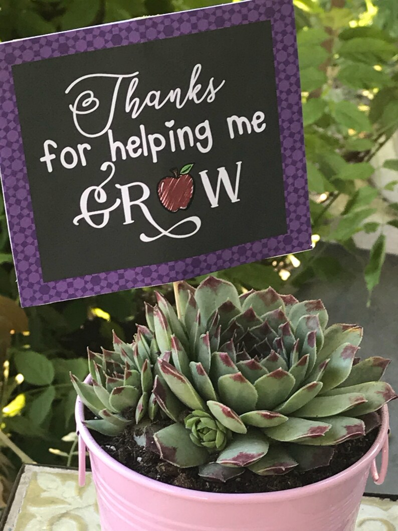Thanks for Helping Me Grow Teacher Appreciation Gift Tag | Etsy