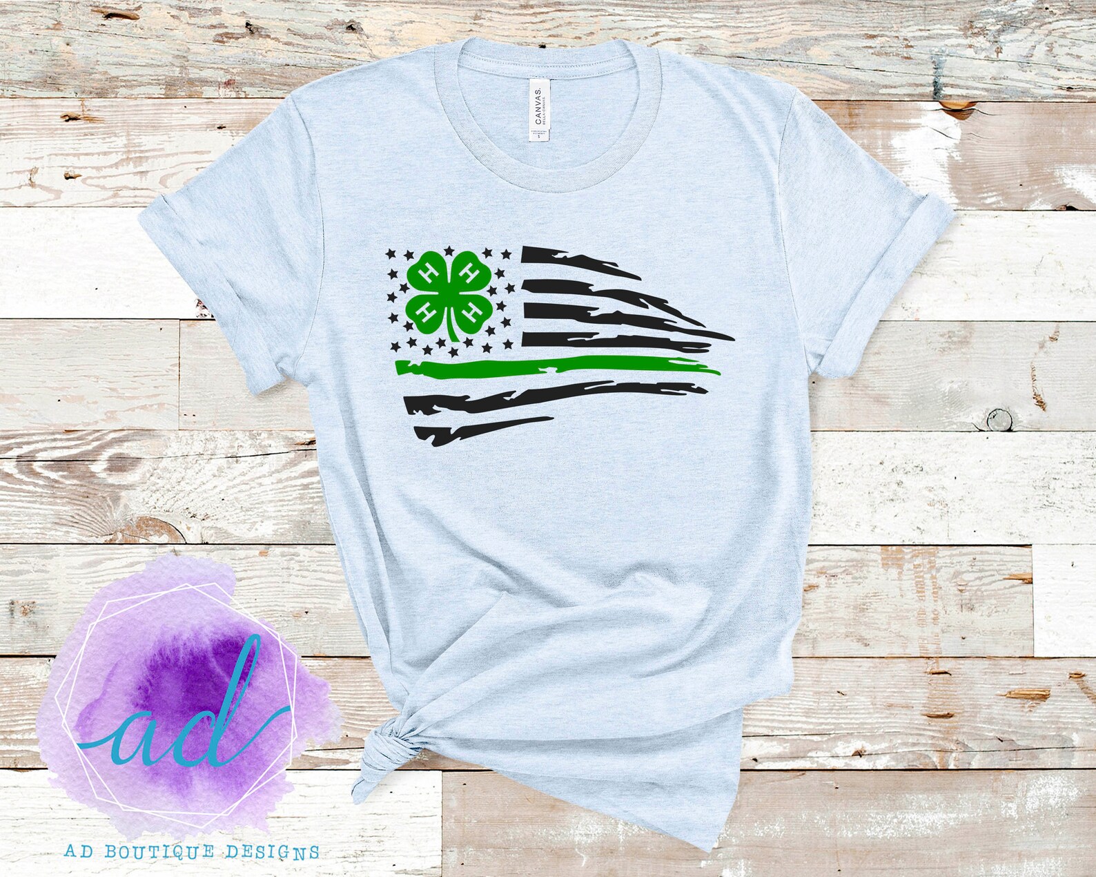 4-H Clover Distressed Flag SVG Design - Etsy
