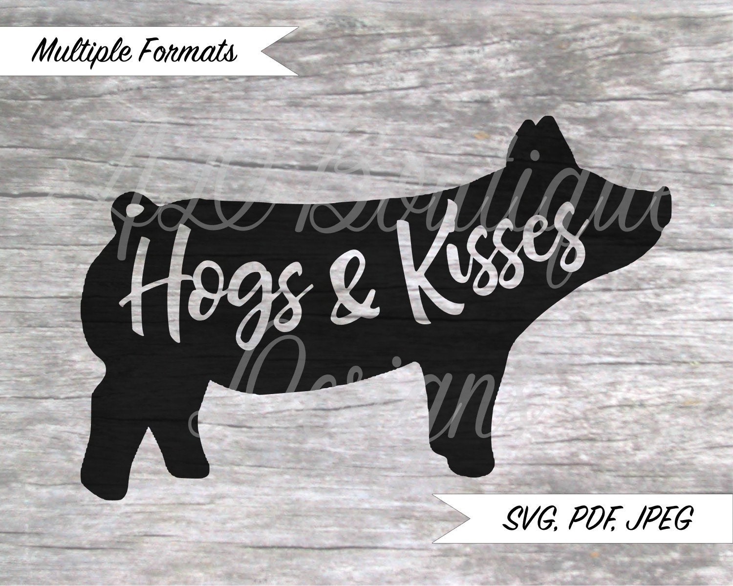 Hogs & Kisses SVG Design | Etsy