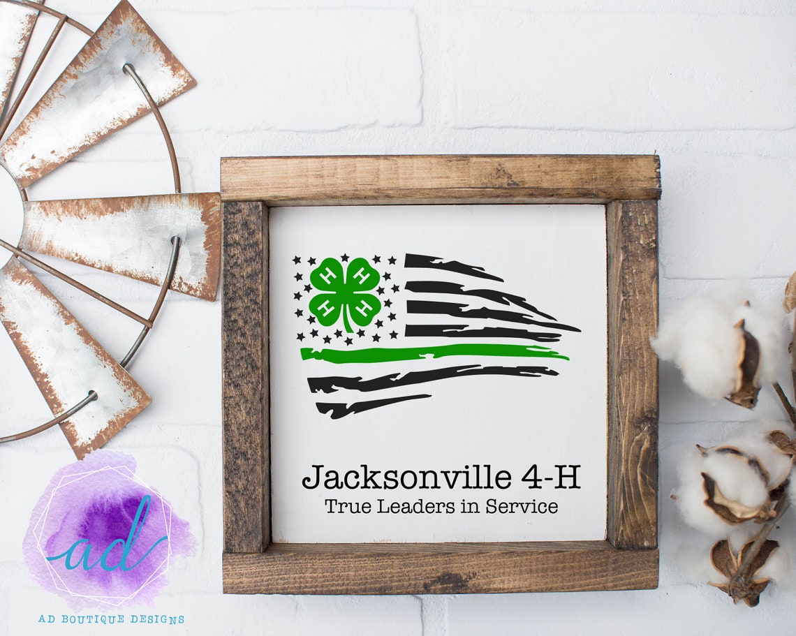 4-H Clover Distressed Flag SVG Design - Etsy