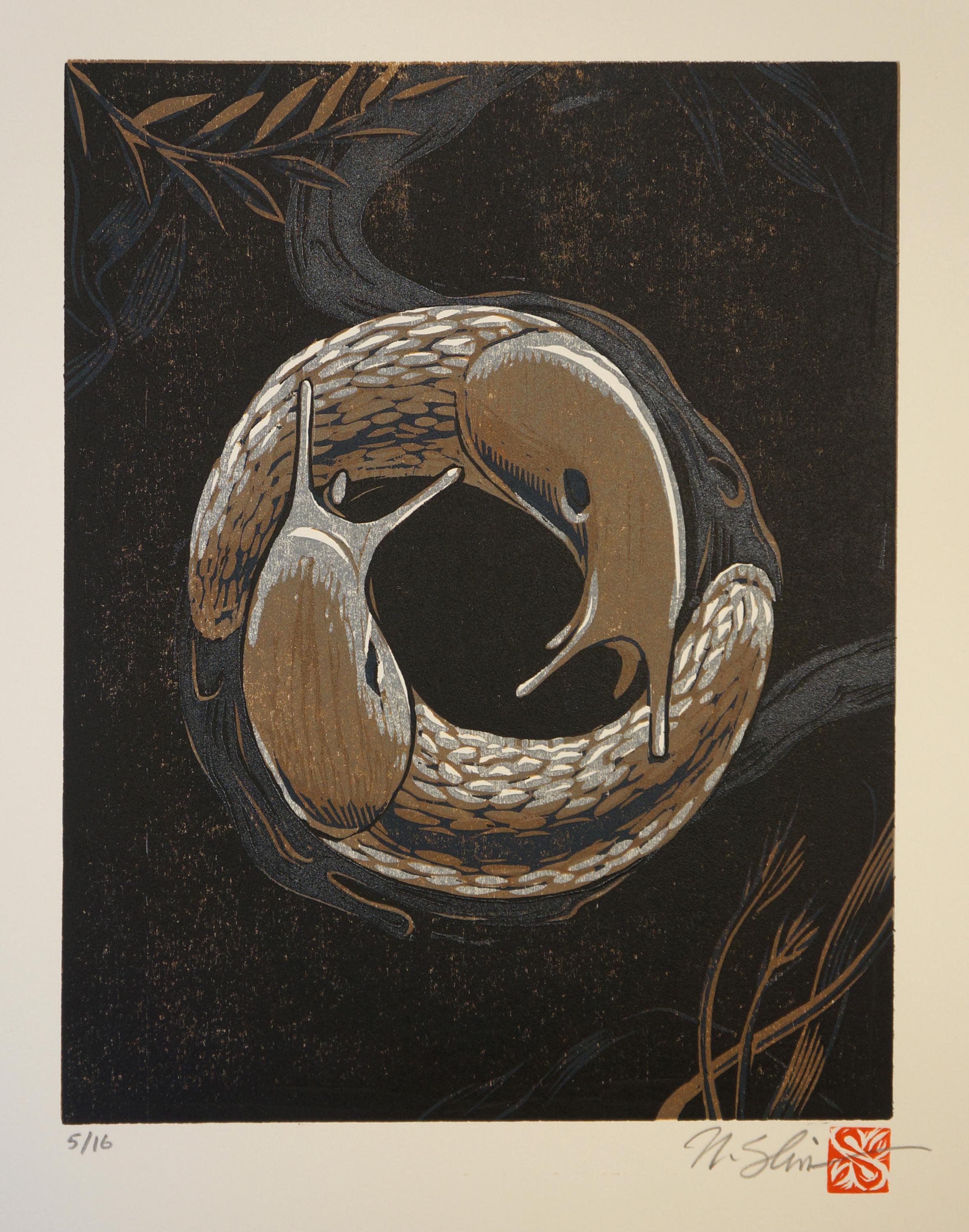 Slugs - Block Print Reduction Woodcut - Etsy