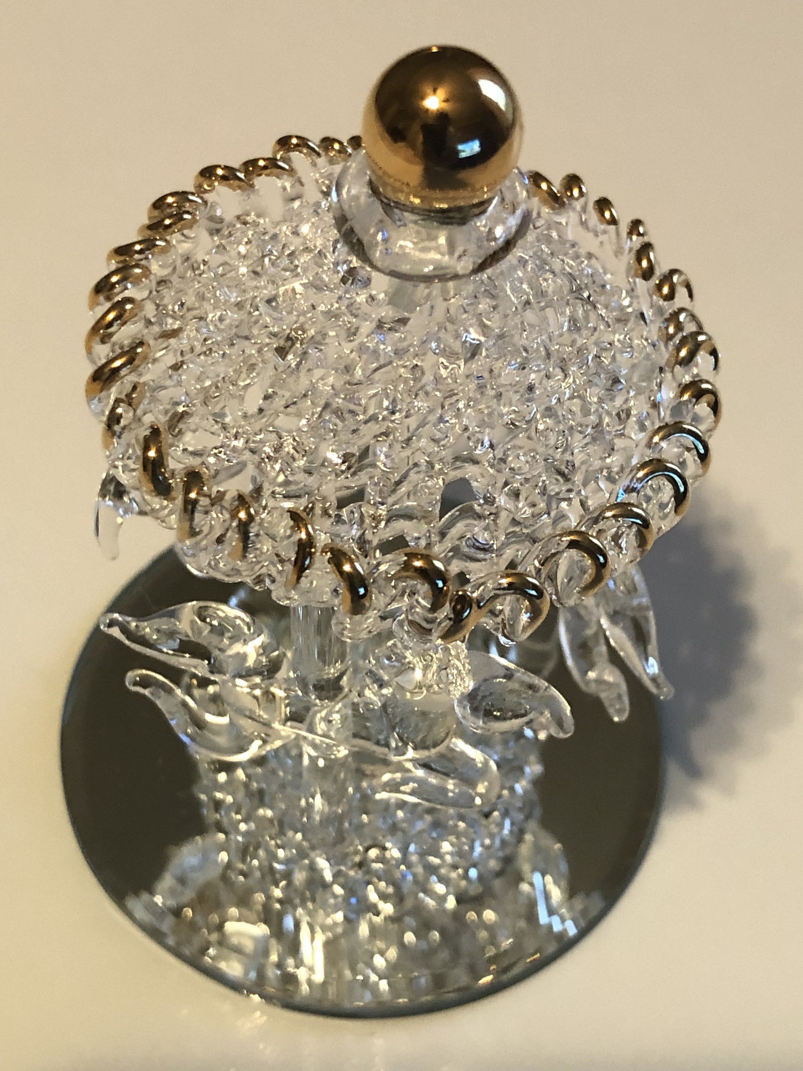 Miniature Spun Glass Horse Carousel With 24K Gold Accents, Glass ...