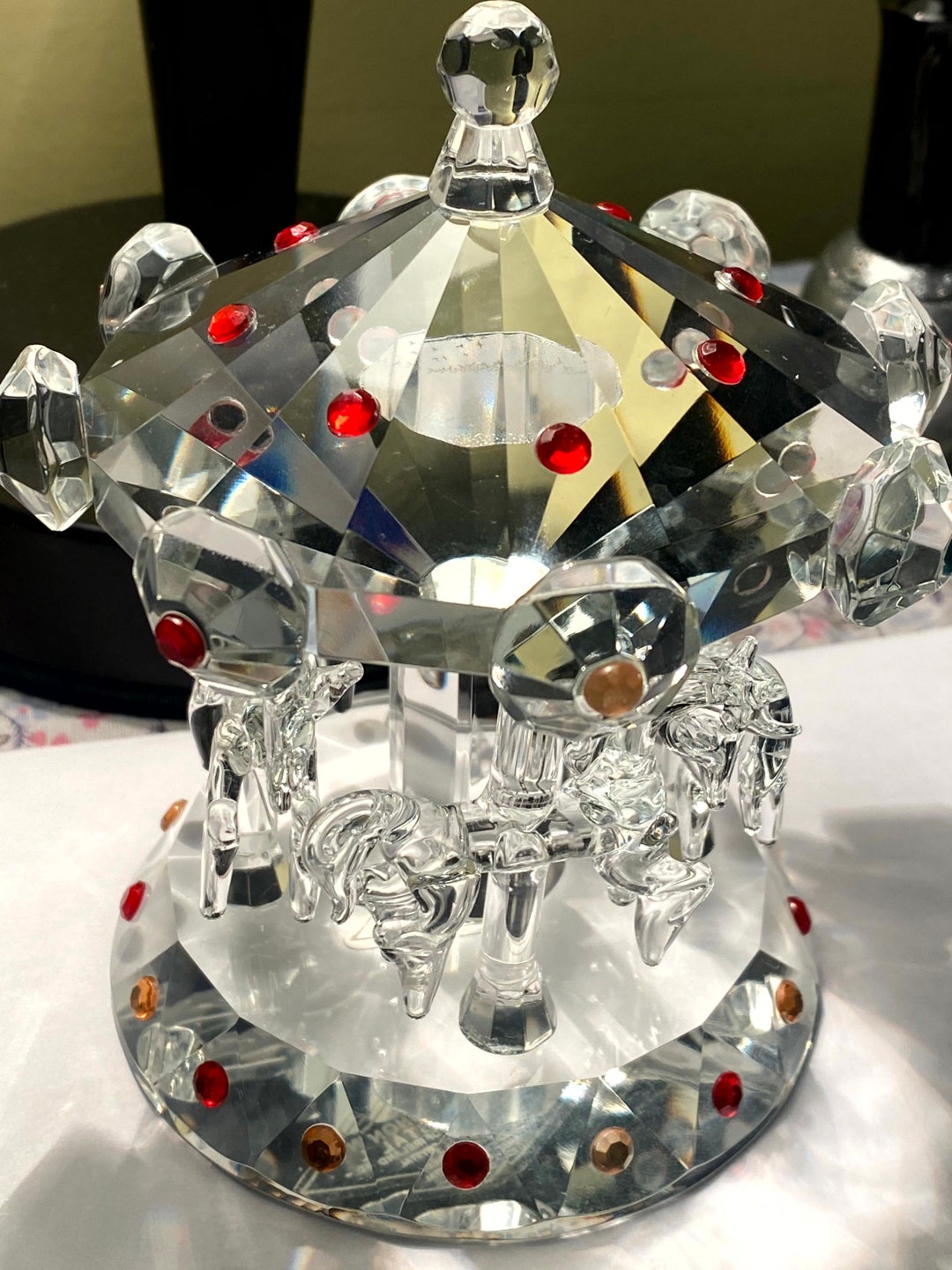 New! Shannon Crystal Carousel by Godinger: Jeweled Horse Figurine - Etsy