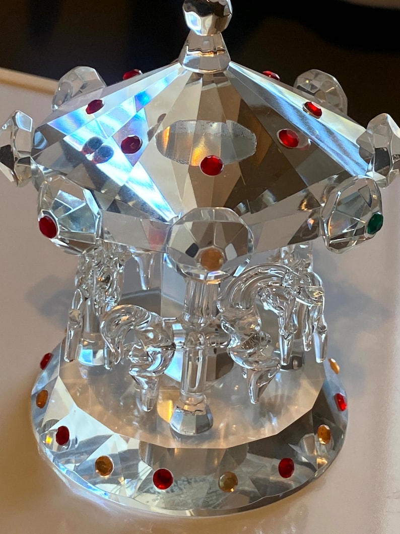 New! Shannon Crystal Carousel by Godinger: Jeweled Horse Figurine - Etsy