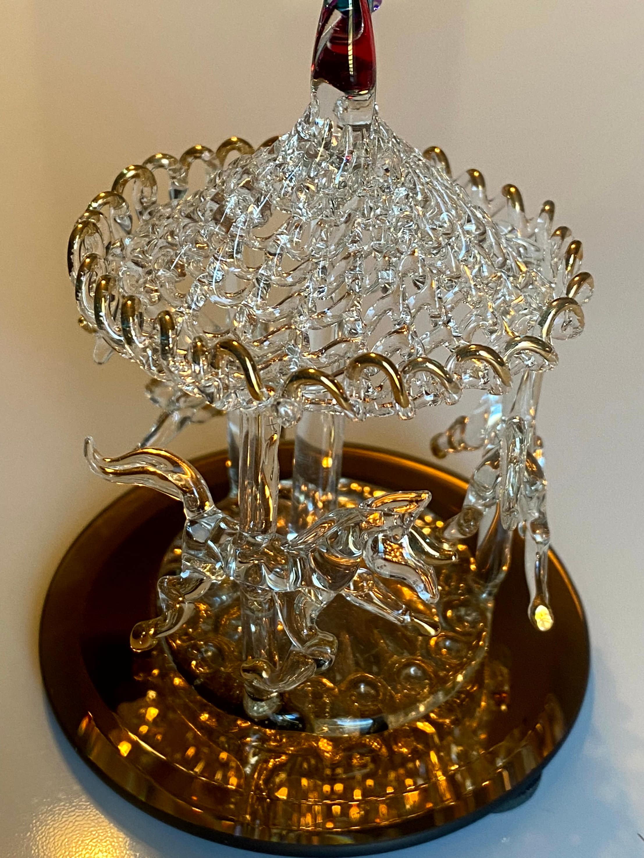 Rare Vintage Glass Horse Carousel With 24k Gold Accents - Etsy