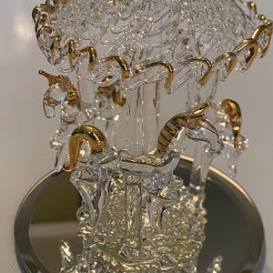 Vintage Glass Horse Carousel Figurine With 24K Gold Accents - Etsy