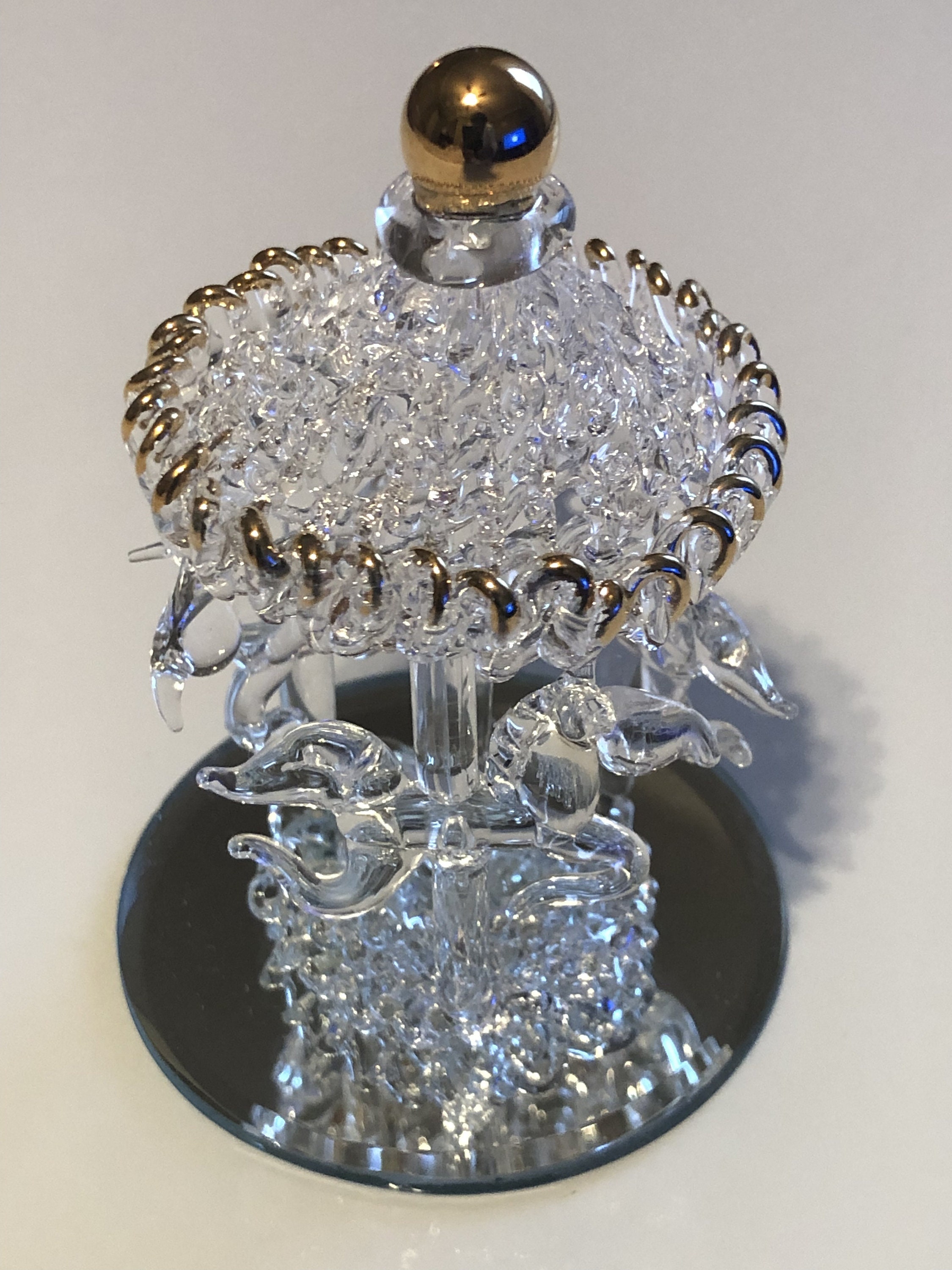 Miniature Spun Glass Horse Carousel With 24K Gold Accents, Glass ...
