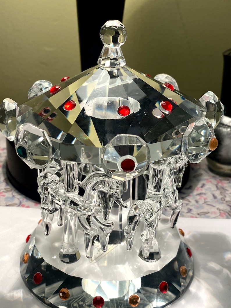 New! Shannon Crystal Carousel by Godinger: Jeweled Horse Figurine - Etsy