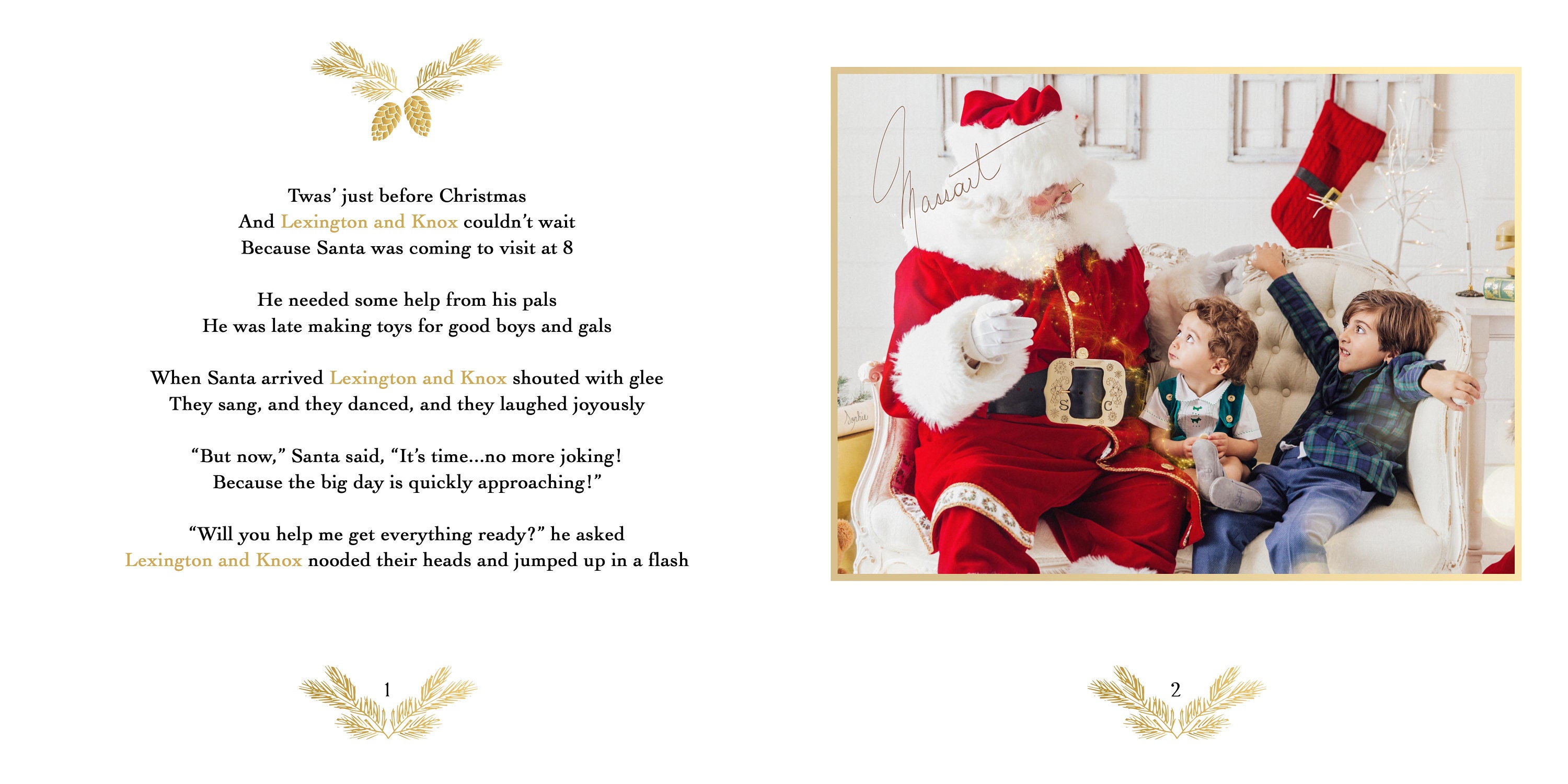 10x10 LAYFLAT OR BOOK Santa Story Christmas Photography Template Gold ...