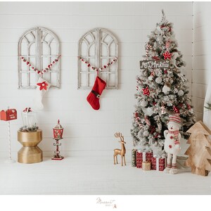 Digital Backdrop- Christmas Cottage Holiday Rustic Background - Etsy