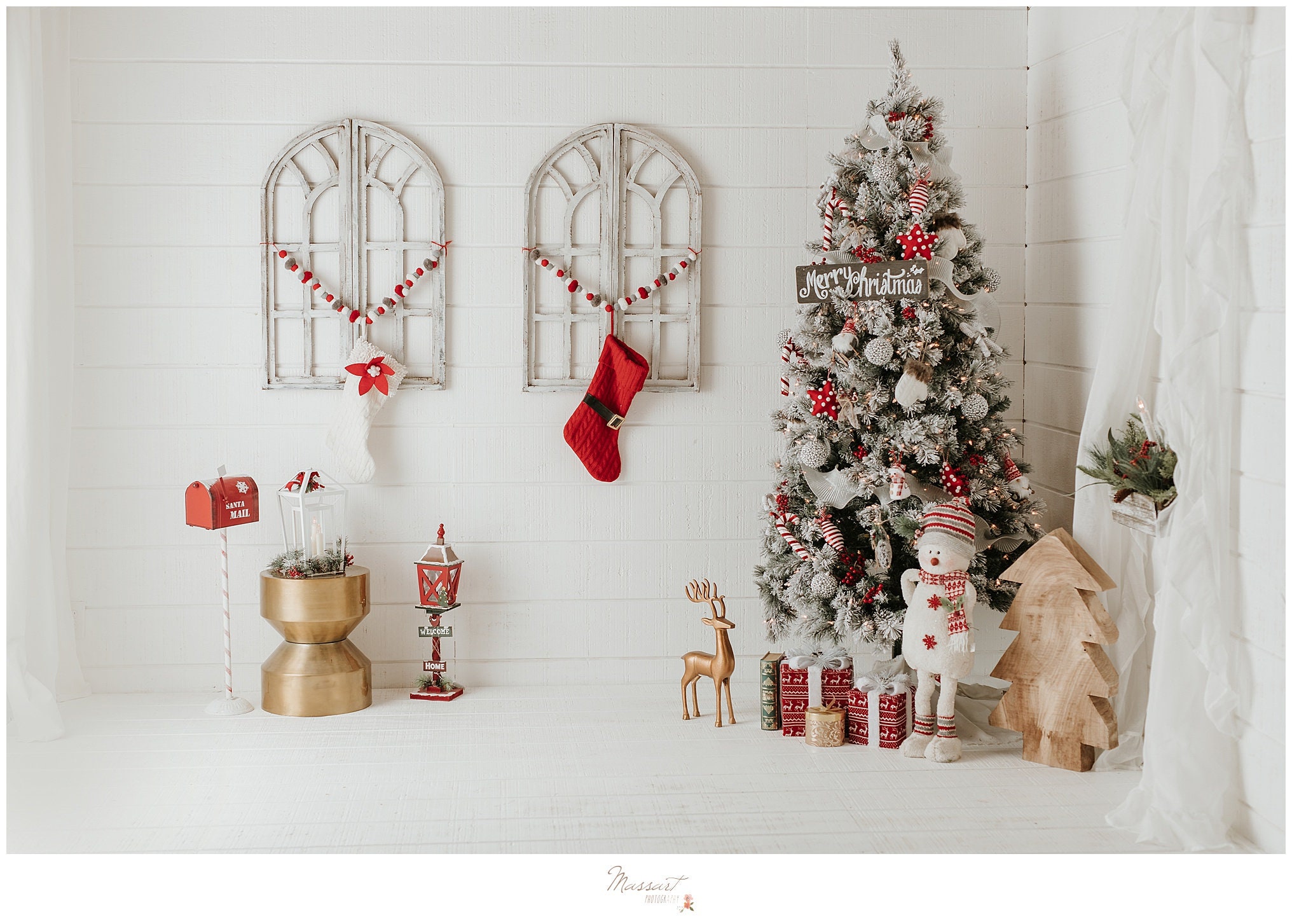 Digital Backdrop- Christmas Cottage Holiday Rustic Background - Etsy