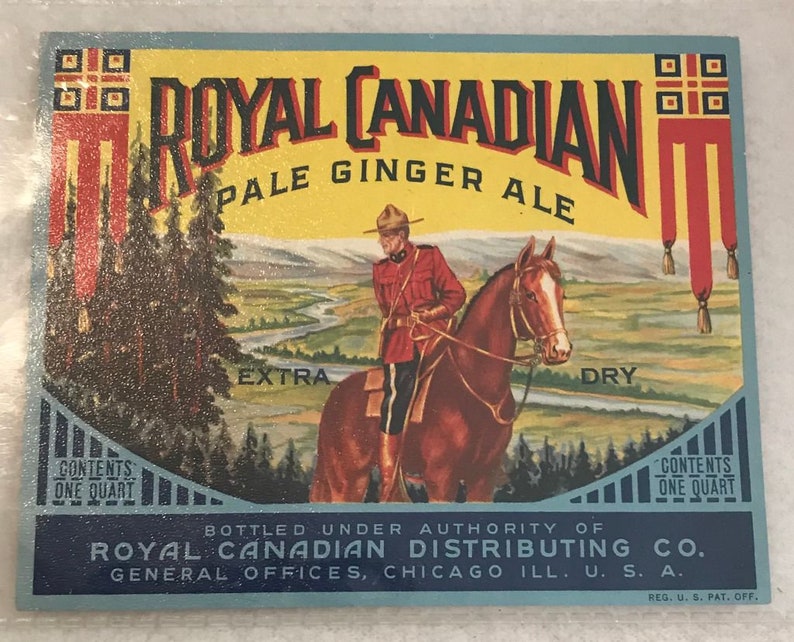 Vintage Royal Canadian Pale Ginger Ale Label - Etsy
