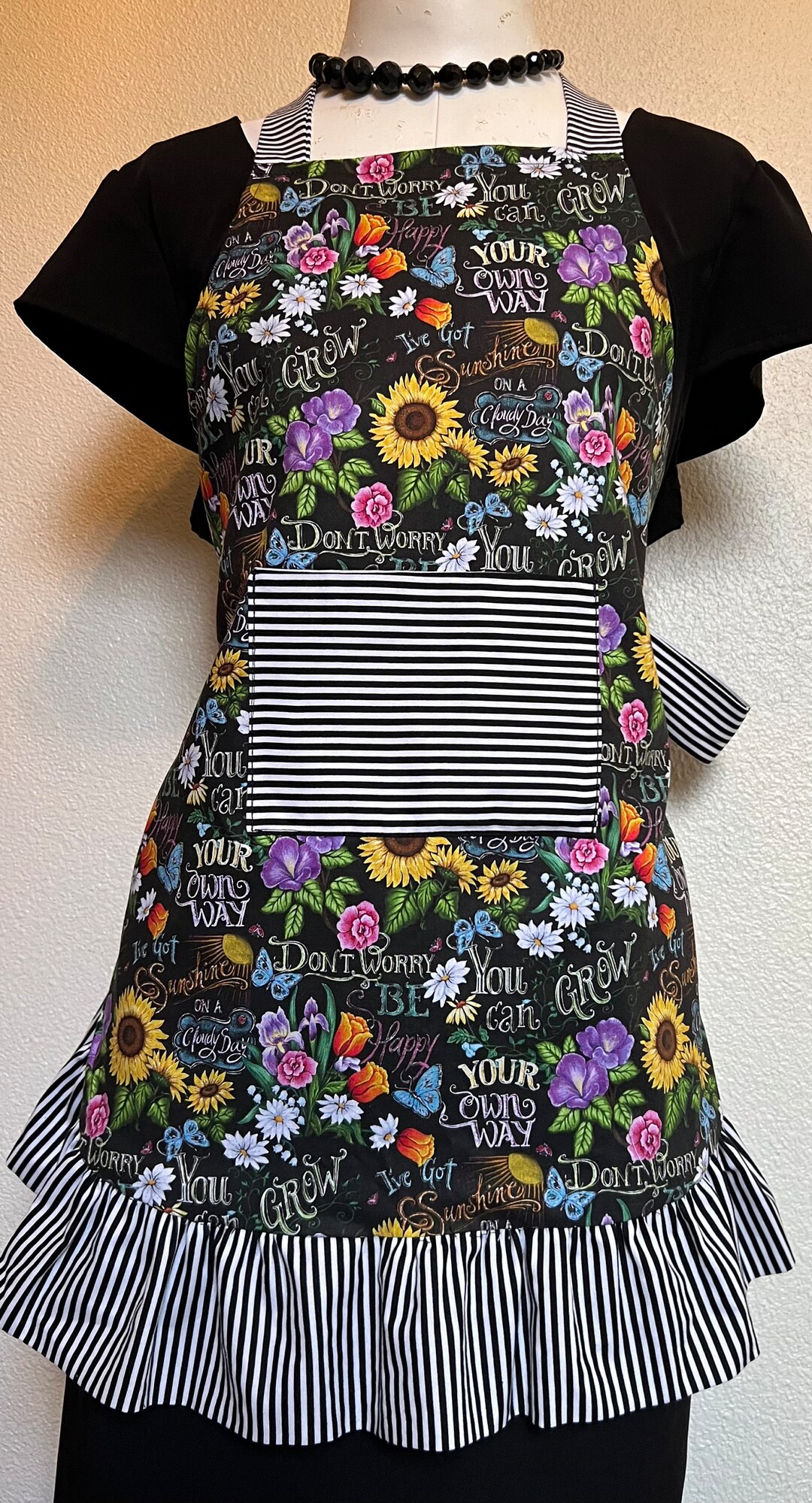 Women's Fun and Frilly Floral Apron and Towel - Etsy