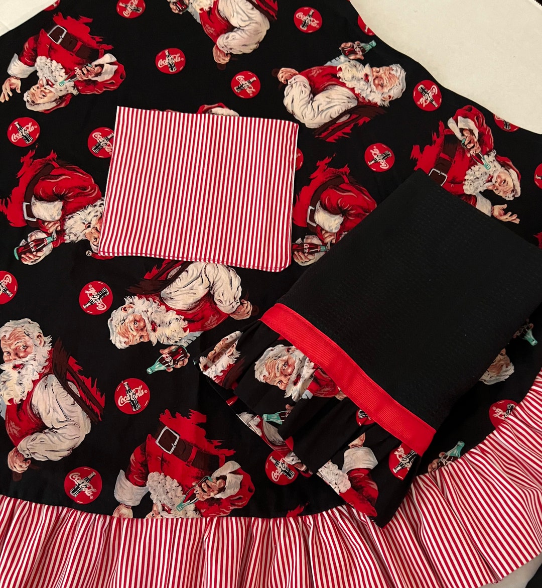 Women's Fun and Frilly Coca Cola Apron and Matching Tea Towel - Etsy