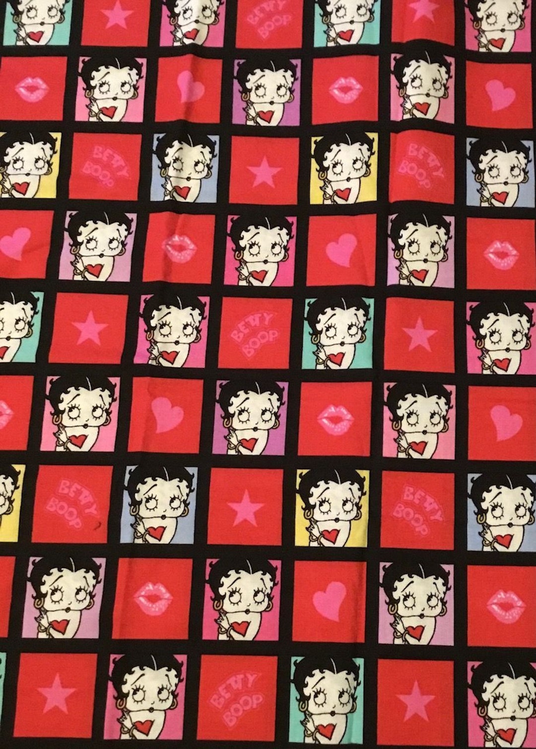 Betty Boop Color Square Fabric - Etsy