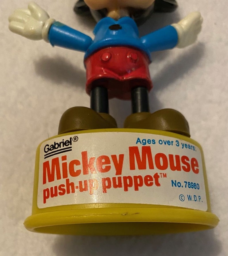 1977 Mickey Mouse Push up Puppet - Etsy