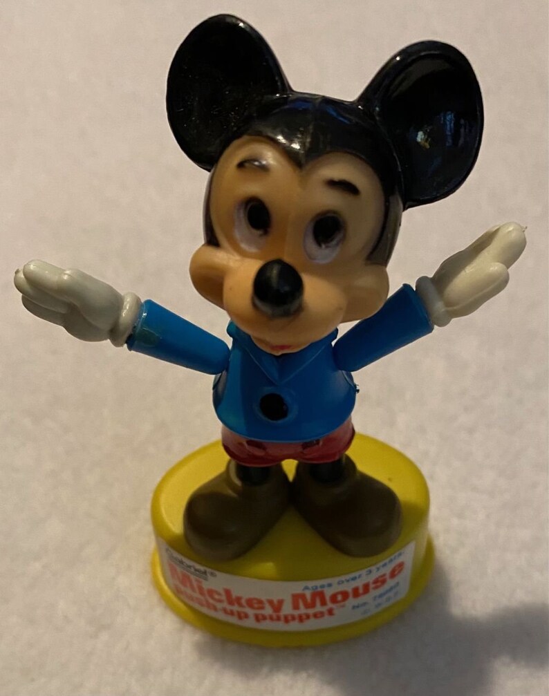 1977 Mickey Mouse Push up Puppet - Etsy