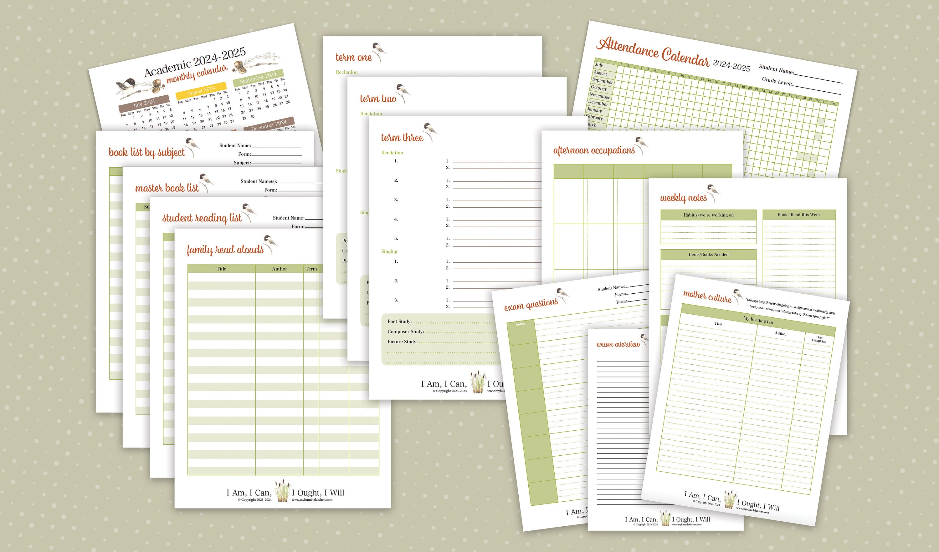 2025-2026, Charlotte Mason Homeschool Planner, Fall Theme, Large Bundle ...