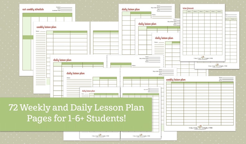 UPDATED - Lesson Plan Pages, Charlotte Mason Homeschool Planner - Etsy
