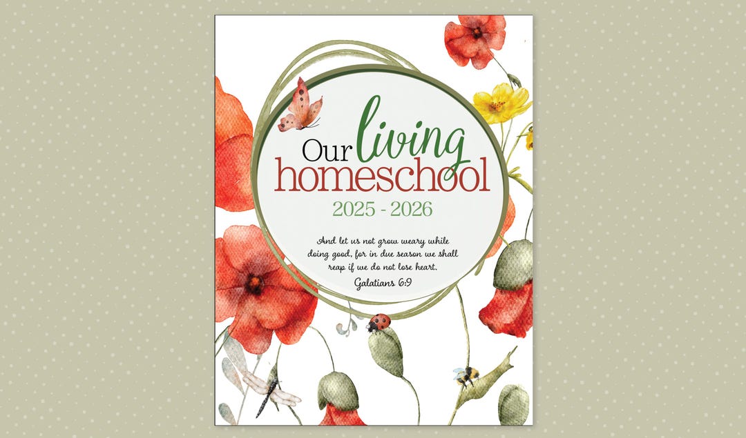 2025-2026, Charlotte Mason Homeschool Planner, Poppy Theme, Large ...