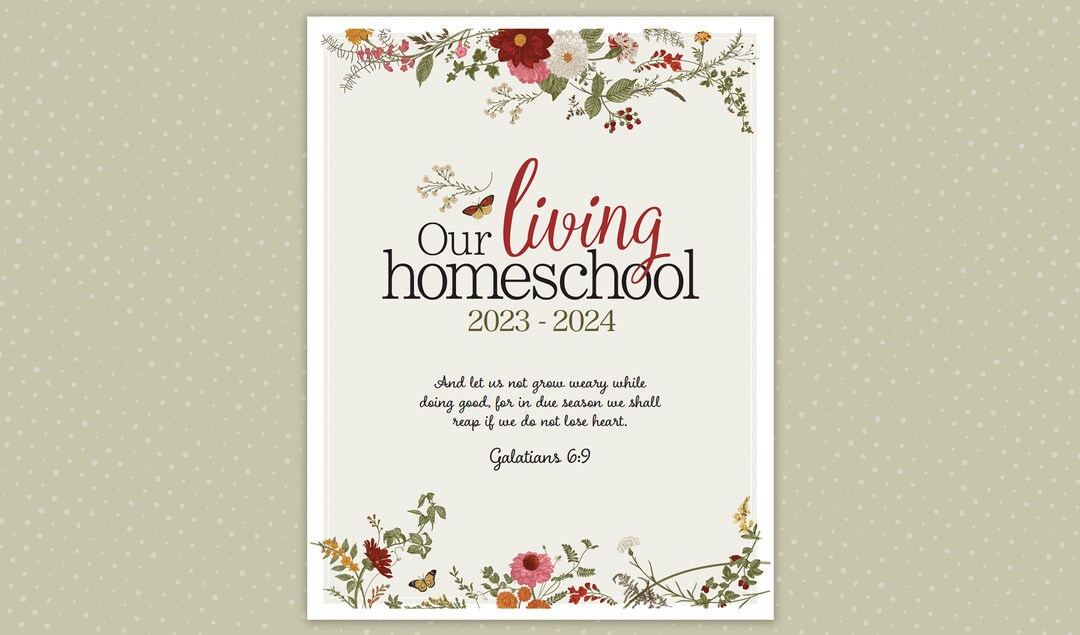 2023-2024, Charlotte Mason Homeschool Planner, Floral Theme, Small ...