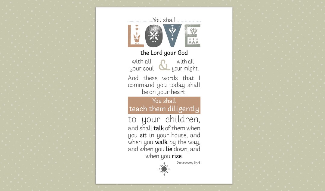 Scripture Wall Art - You Shall Love the Lord Your God, Deuteronomy 6:5 ...