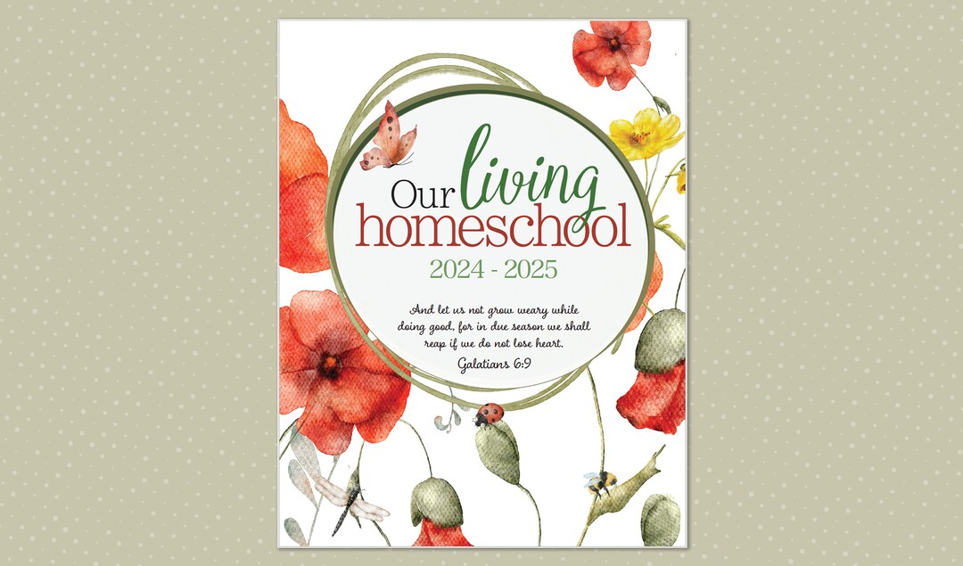 2024-2025, Charlotte Mason Homeschool Planner, Poppy Theme, Large ...