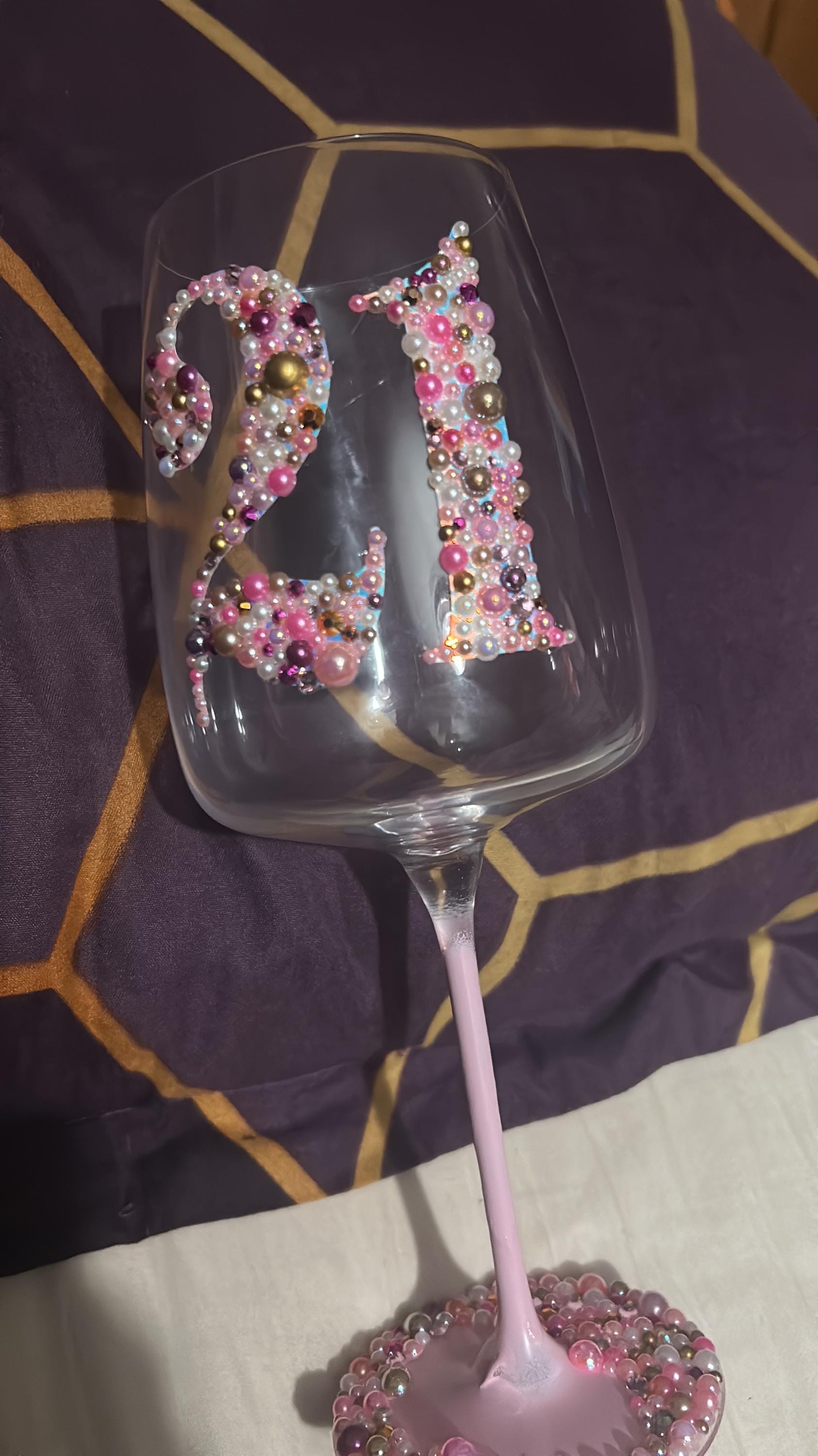 Custom Milestone Pearl Wine Glass 21st | 30th | 40th | 50th | 60th - Etsy
