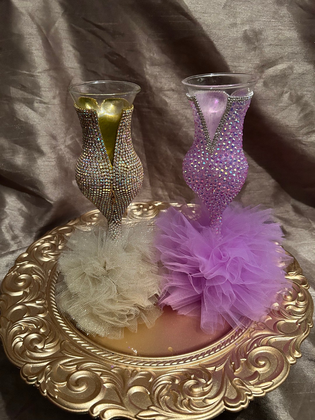 Two Bling Champagne Birthday Wedding Tutu Flute - Etsy