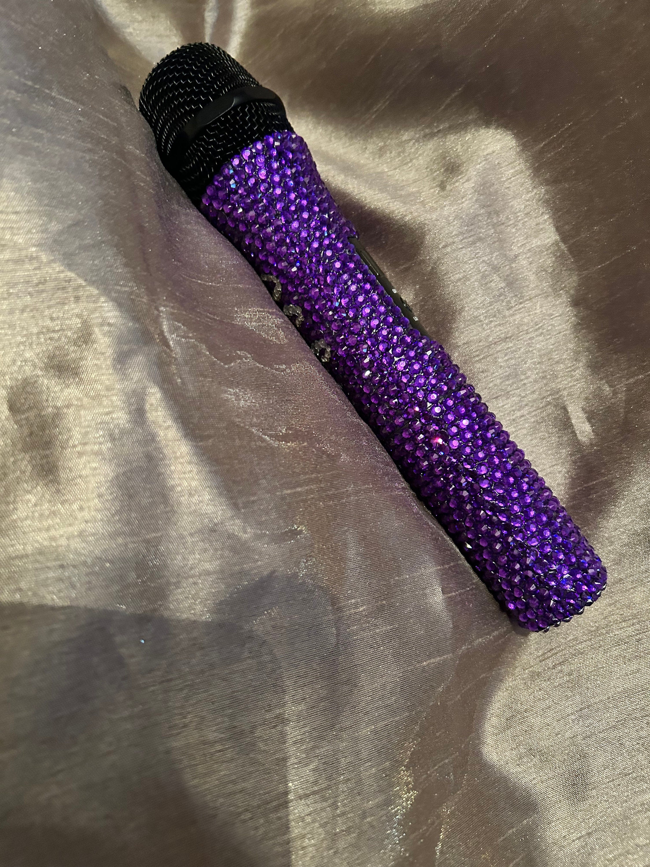 Full Bling Handheld Purple Wireless Microphone luxe Stones - Etsy