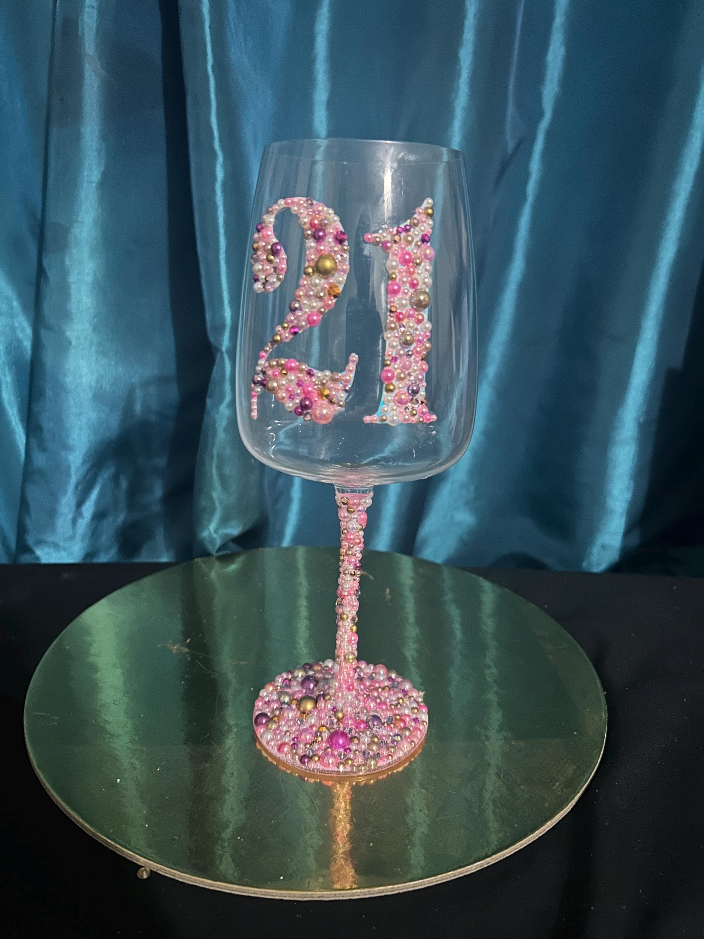 Custom Milestone Pearl Wine Glass 21st | 30th | 40th | 50th | 60th - Etsy