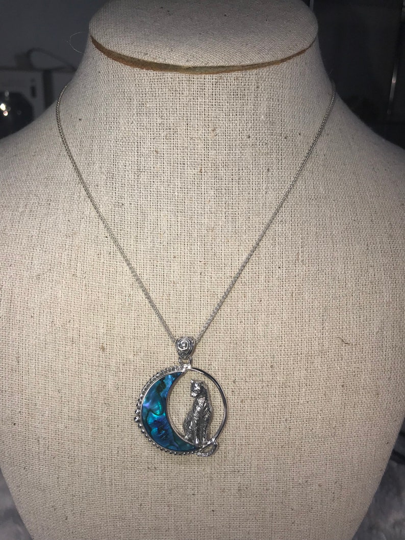 NEW! Sterling Silver Moon Cat Goddess Pendant Gorgeous !!! - Etsy