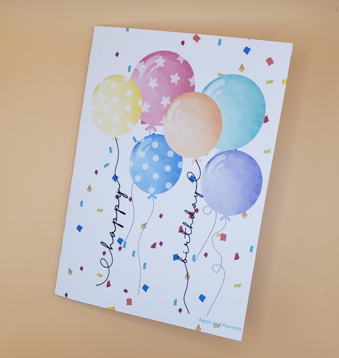 Happy Birthday Card Birthday Balloon Printable - Etsy