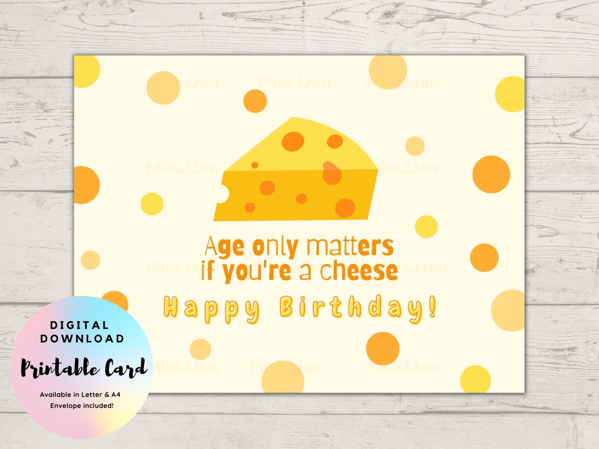 Cheese Birthday Card, Funny Birthday Card, Cheesy Birthday Card ...