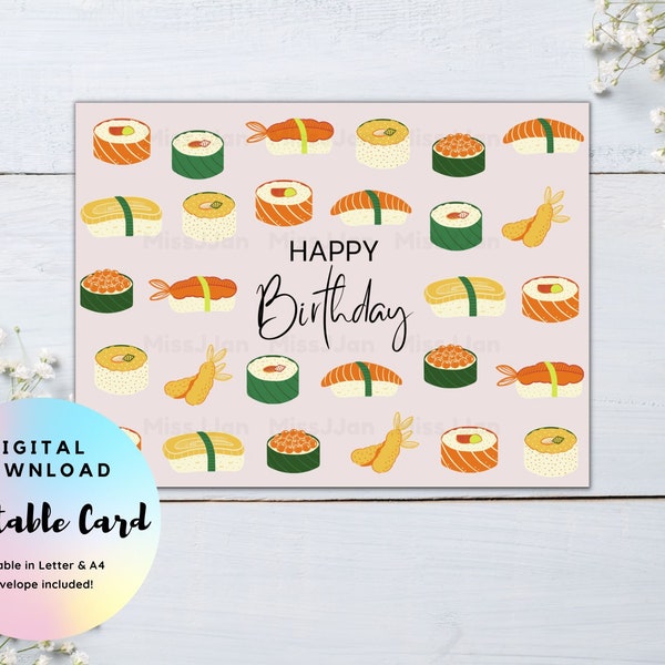 Sushi Card - Etsy