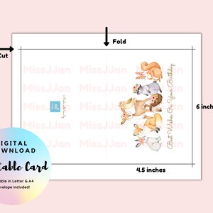 Woodland Birthday Card, Woodland Animals Birthday Card, Animal Friends ...