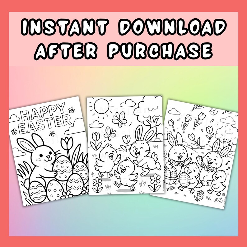 Easter Coloring Pages Bundle, 20 Printable Spring Coloring Sheets for ...
