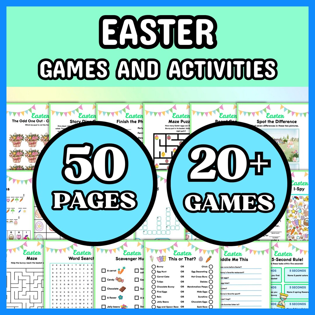 Easter Games & Activities Bundle, Printable Easter Party Games, Spring ...