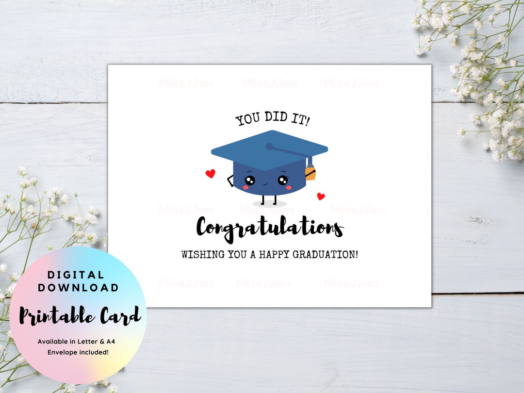 Graduation Card Printable, Congratulation Card, Ready to Print ...