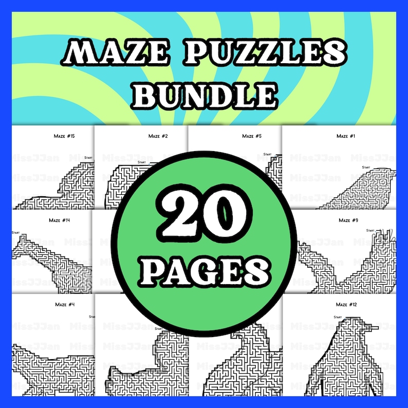 Maze Puzzles Bundle Printable, Brain Teaser Puzzles, Classroom Activity ...