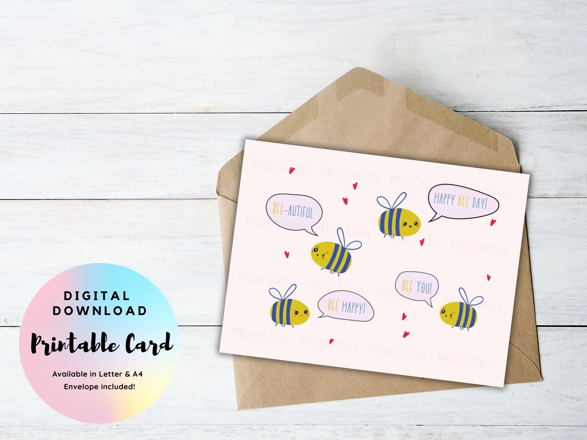 Bee Birthday Pun Card Printable, Humor Funny Birthday Card, PDF Digital ...